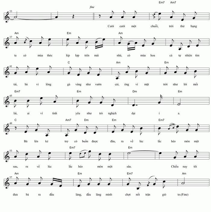 Sheet Nhạc Bà Tôi - Nguyễn Vĩnh Tiến - Cùng Tập Nhạc