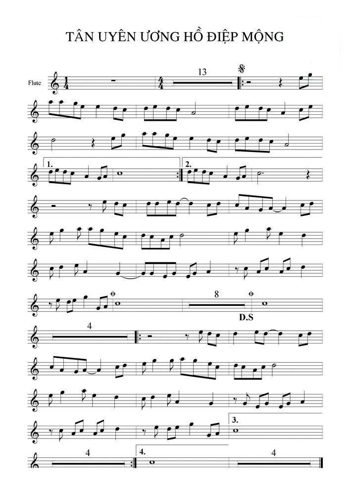 Sheet Nhạc Tân Uyên Ương Hồ Điệp Mộng - Chưa Chọn - Cùng Tập Nhạc